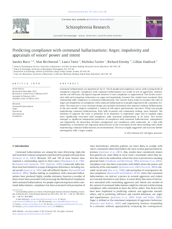 (PDF) Predicting compliance with command hallucinations: Anger ...