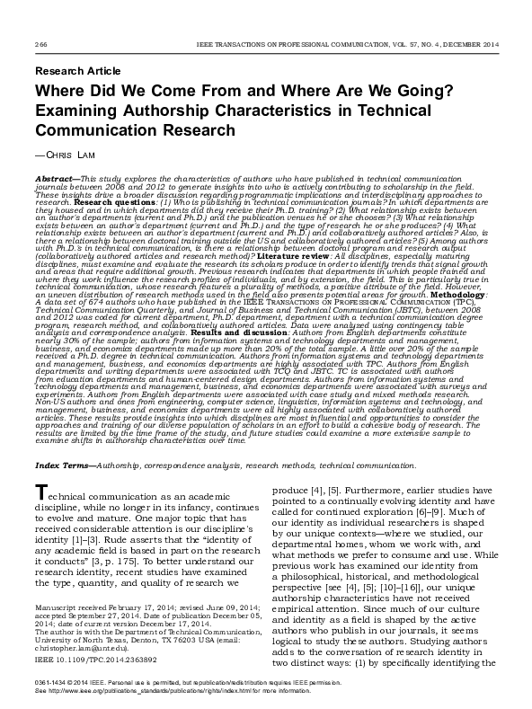 (PDF) Where Did We Come From and Where Are We Going?: Examining ...