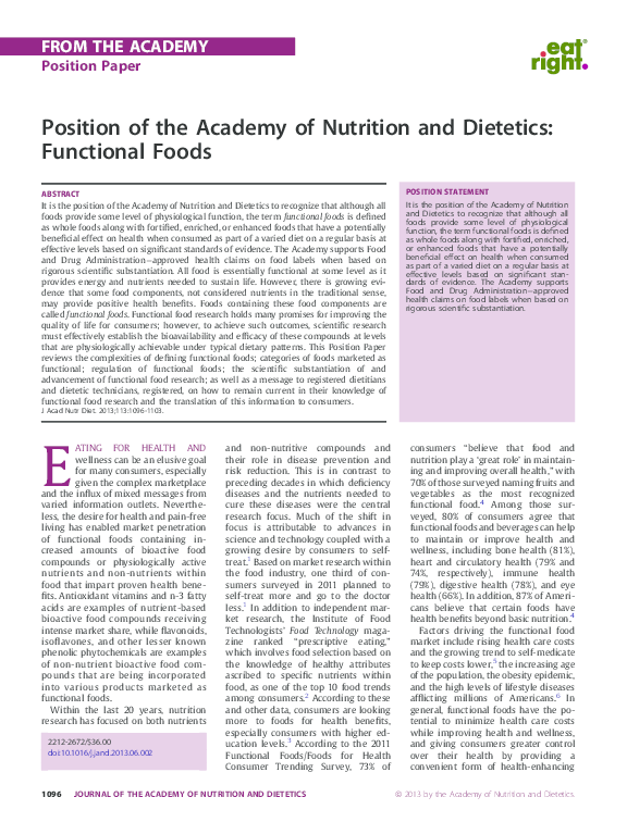 (PDF) A REVIEW DIFFERENT TYPES OF FUNCTIONAL FOODS AND THEIR HEALTH ...