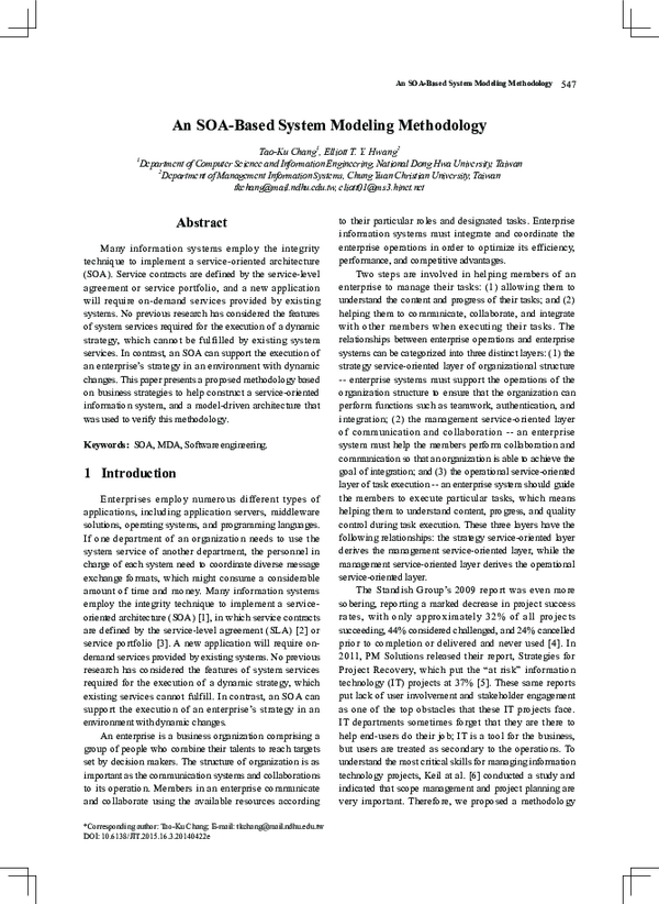 (PDF) 2015 An SOA-Based System Modeling Methodology