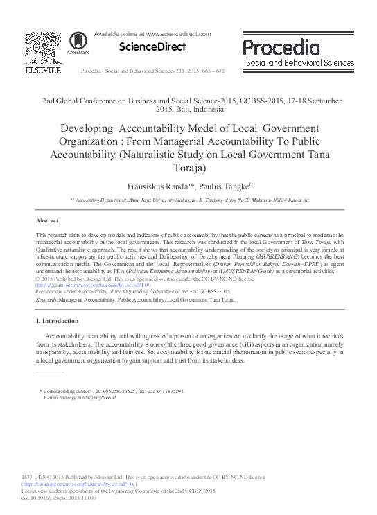 (PDF) Developing Accountability Model of Local Government Organization ...
