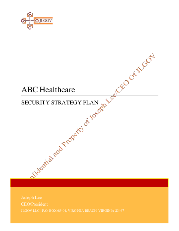 (PDF) A Healthcare Security Strategy Plan
