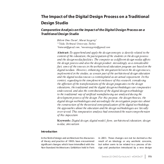 (PDF) The Impact of the Digital Design Process on a Traditional Design ...
