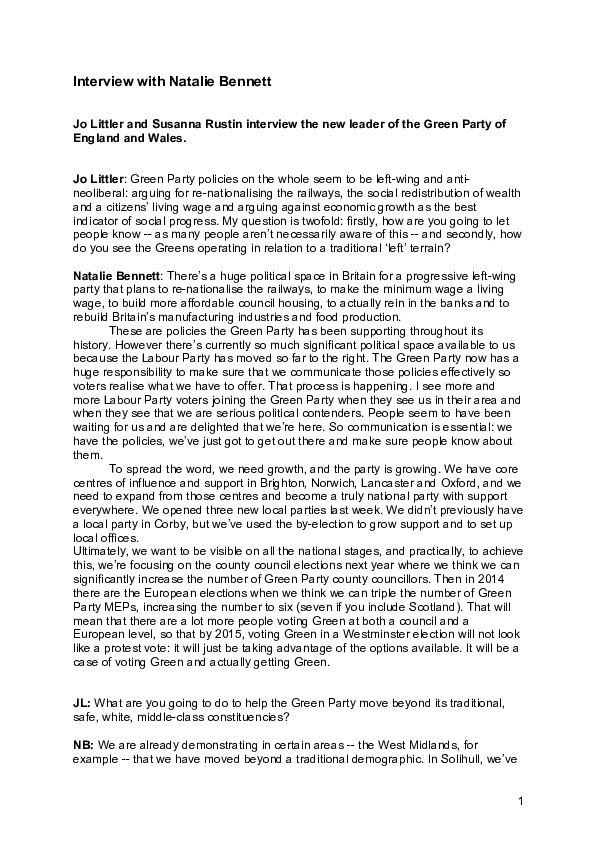 (PDF) Jo Littler and Susanna Rustin, ‘Green Shoots?’ Interview with ...