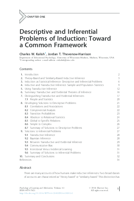 (PDF) Descriptive and Inferential Problems of Induction: Toward a ...