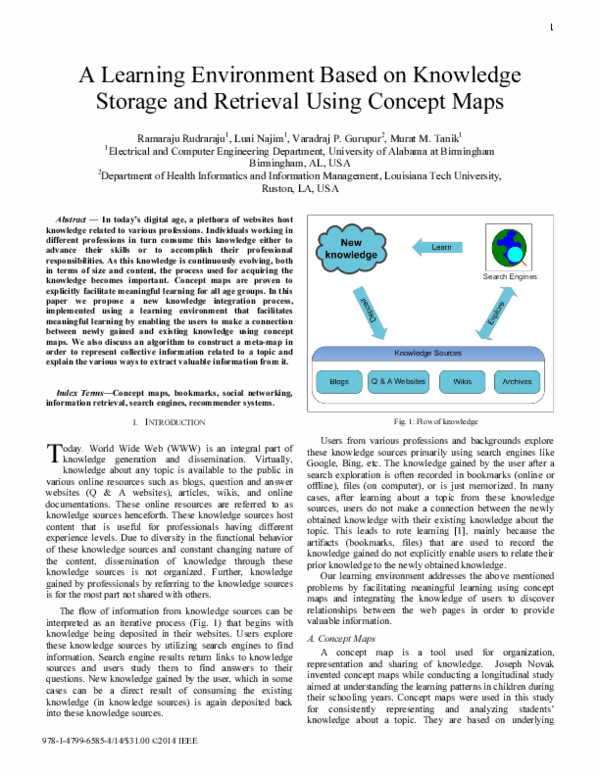 (PDF) A learning environment based on knowledge storage and retrieval ...