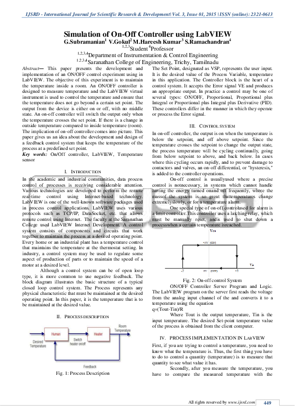 (PDF) SIMULATION OF ON-OFF CONTROLLER USING LabVIEW