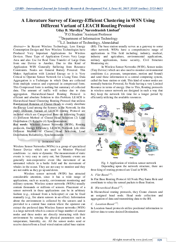 (PDF) A Literature Survey of Energy-Efficient clustering in WSN using Different Variant of LEACH ...