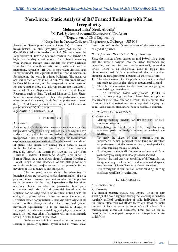 (PDF) Non-Linear Static Analysis of RC Framed Buildings With Plan Irregularity