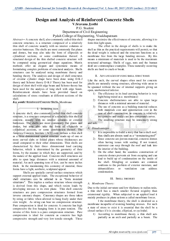 (PDF) Design and Analysis of Reinforced Concrete Shells