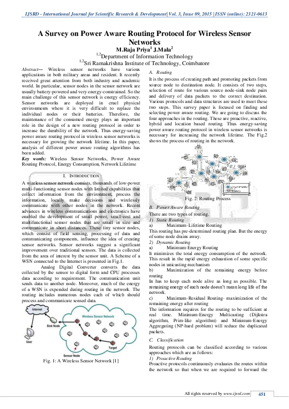 Pdf A Survey On Power Aware Routing Protocol For Wireless Sensor Networks Ijsrd Journal