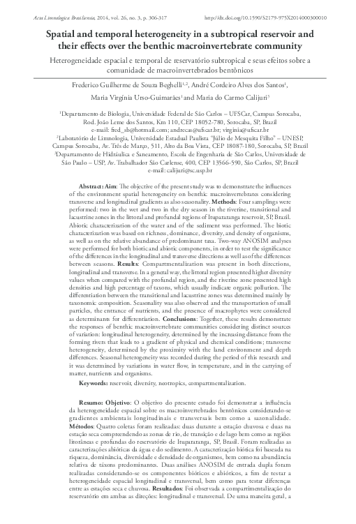 (PDF) Spatial and temporal heterogeneity in a subtropical reservoir and their effects over the ...