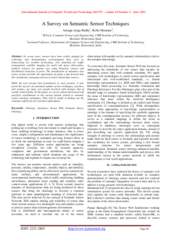 (PDF) A Survey on Semantic Sensor Techniques
