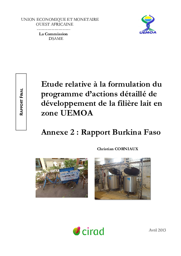 rapport final centrale laitiere