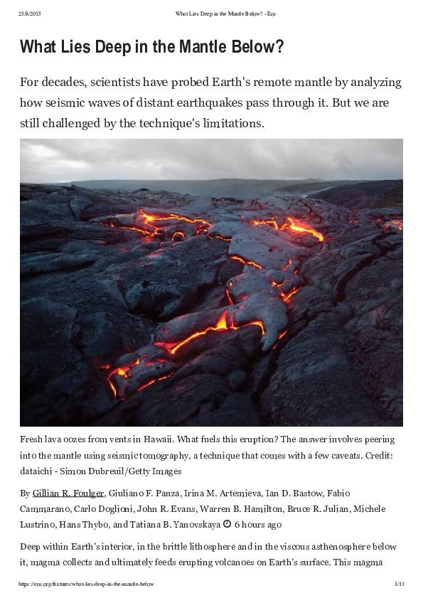 (PDF) What Lies Deep in the Mantle Below?