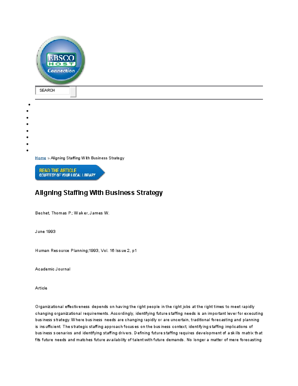 (DOC) aligning business strategy with organization strategy (DOC) aligning business strategy with organization strategy