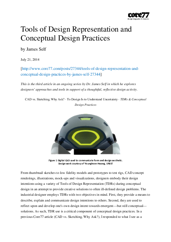 (PDF) Tools of Design Representation and Conceptual Design Practices