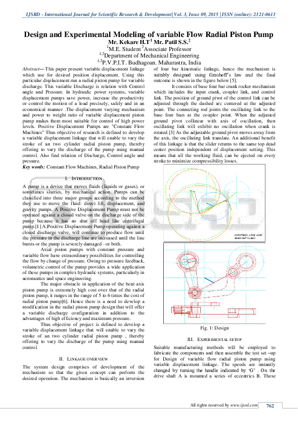 (PDF) Design and Experimental Modeling of Variable Flow Radial Piston Pump