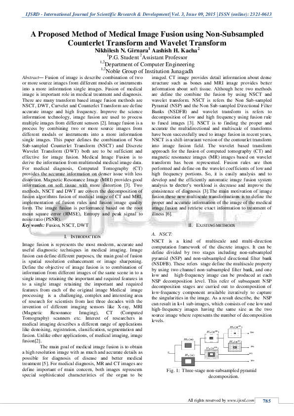 (PDF) Comparative Analysis of Multimodal Medical Image Fusion using PCA and Wavelet Transforms ...