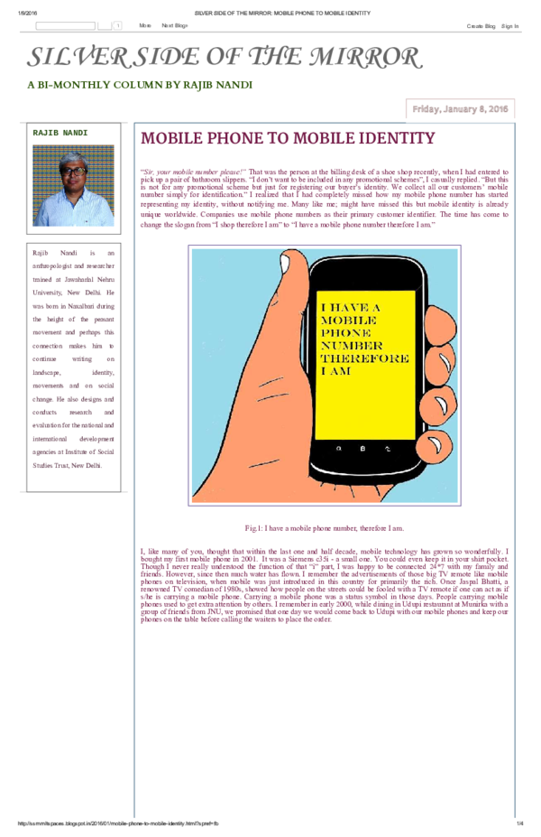 (PDF) Mobile Phone to Mobile Identity