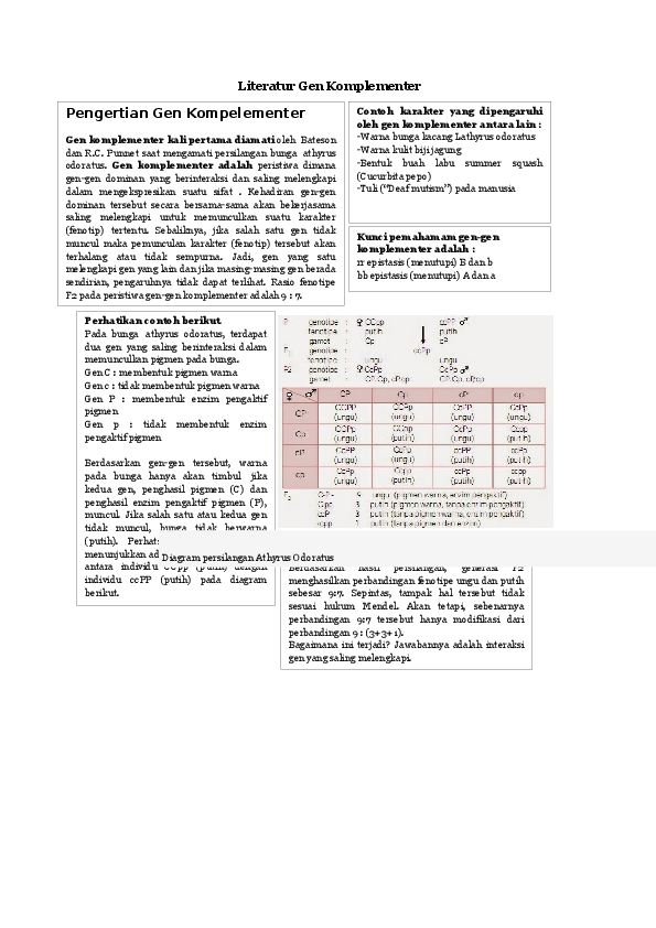 (DOC) Literatur Gen Komplementer
