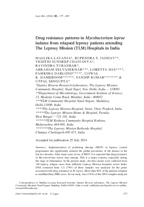 (PDF) Drug resistance pattern