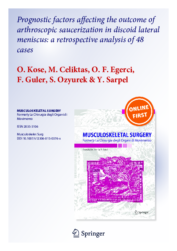 (PDF) Prognostic factors affecting the outcome of arthroscopic ...