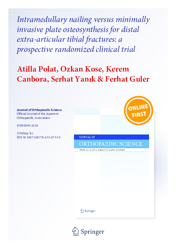 (PDF) Intramedullary nailing versus minimally invasive plate osteosynthesis for distal extra ...
