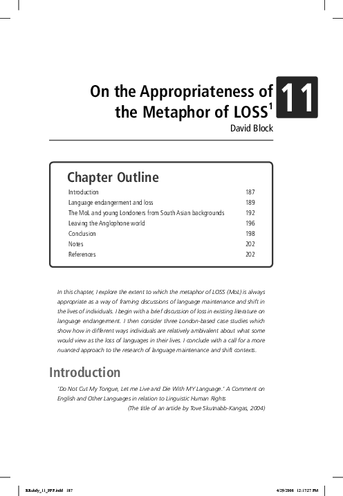 (PDF) On the appropriateness of the Metaphor of LOSS (2008)