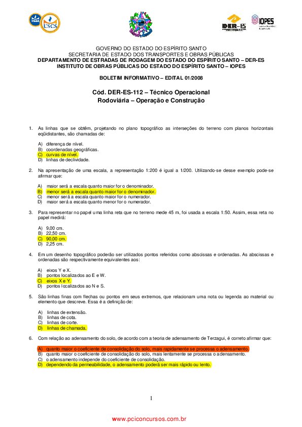 (PDF) DER ES 112 Tec Op Rodoviaria Op e Constr