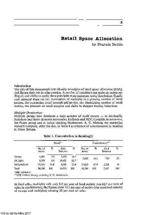 (PDF) Retail space allocation