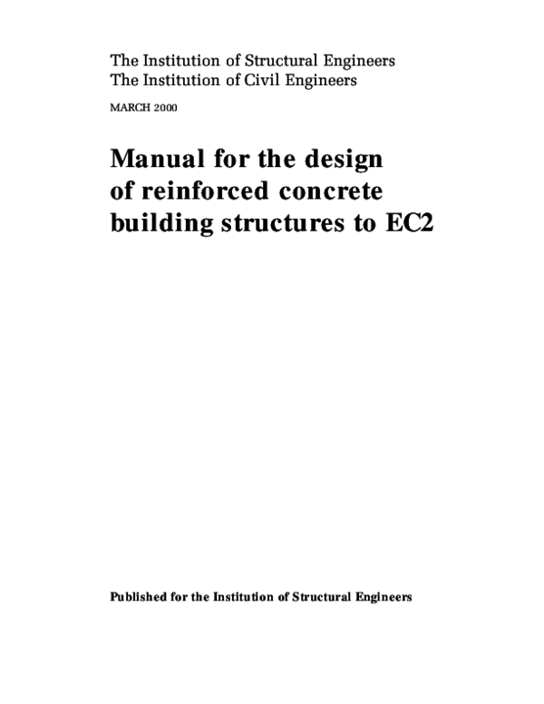 (PDF) Manual for design of reinforced concrete building structures