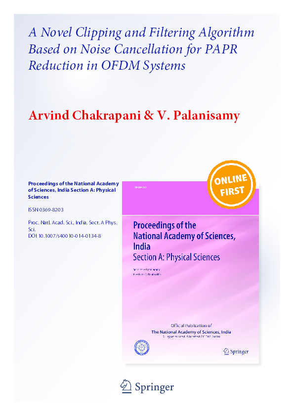 Pdf A Novel Clipping And Filtering Algorithm Based On Noise Cancellation For Papr Reduction In