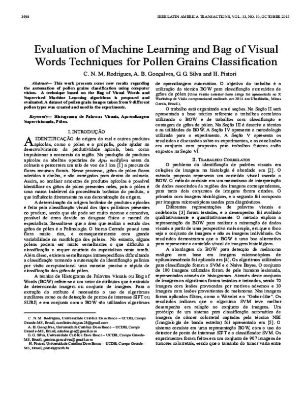 (PDF) Evaluation of Machine Learning and Bag of Visual Words Techniques ...