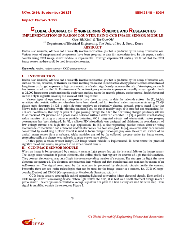 Radon Detection Using CCD Image Sensor