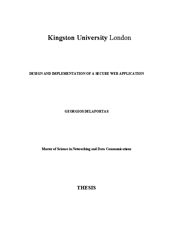 (PDF) Design and Implementation of A Secure Web Application