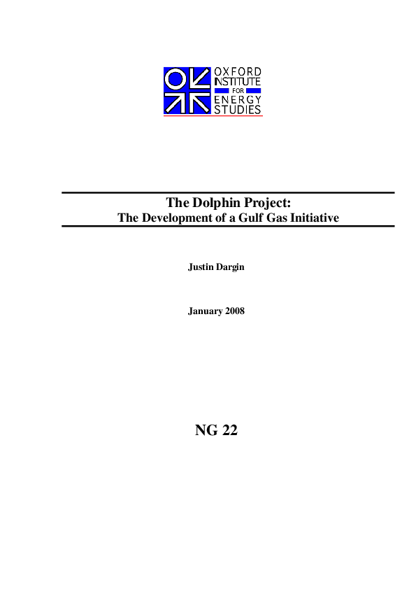 (PDF) The Dolphin Project: The Development of a Gulf Gas Initiative