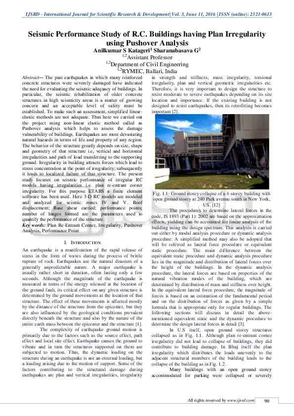 (PDF) Seismic Performance Study of R.C. Buildings having Plan ...