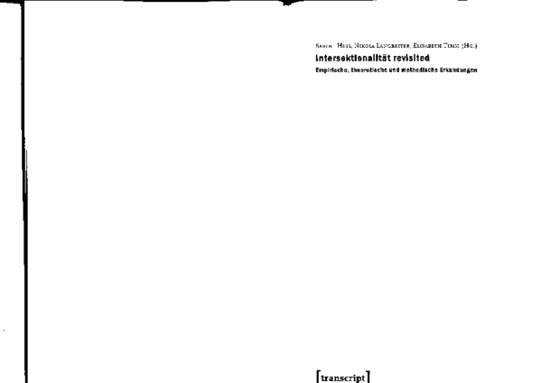 (PDF) Beate Binder, Sabine Hess (2011): Intersektionalität aus der ...