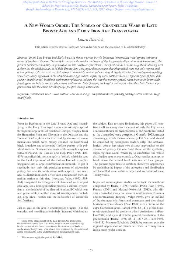 (PDF) A New World Order: The Spread of Channelled Ware in Late Bronze ...