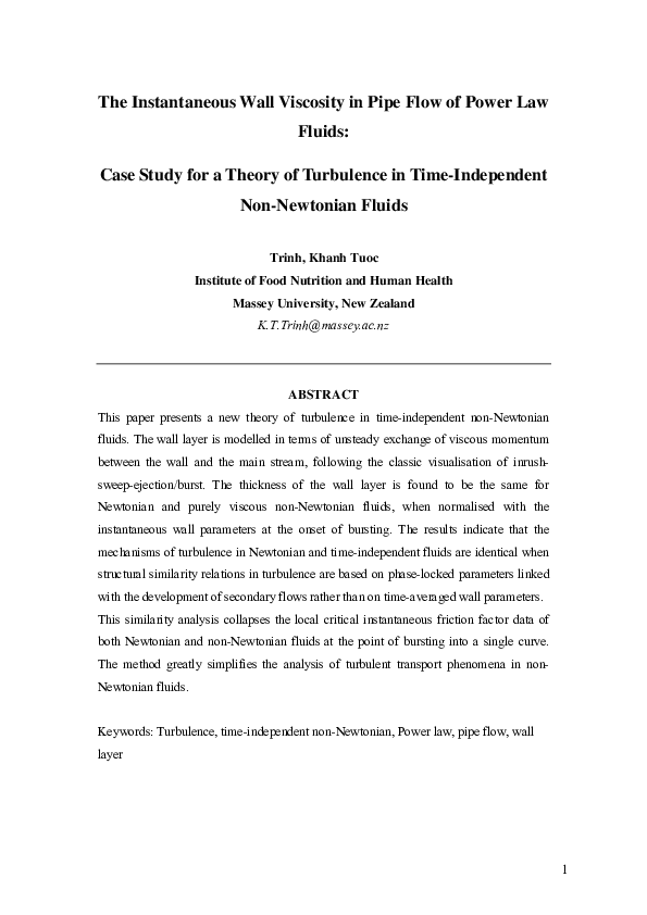 (PDF) LES of Turbulent Flow of the Non-Newtonian Fluid: The Mean Flow Quantities | Mohamed Abdi ...