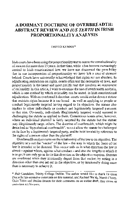 (PDF) A Dormant Doctrine of Overbreadth: Abstract Review and Ius Tertii ...