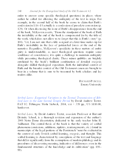 (PDF) Review of David Andrew Teeter, _Scribal Laws: Exegetical ...
