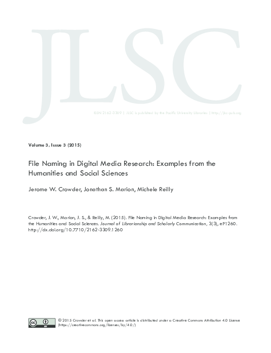 (PDF) File Naming in Digital Media Research: Examples from the ...