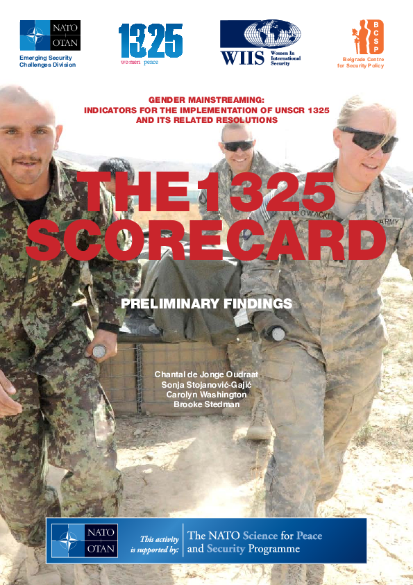 (PDF) The 1325 Scorecard: Gender Mainstreaming Indicators for the ...