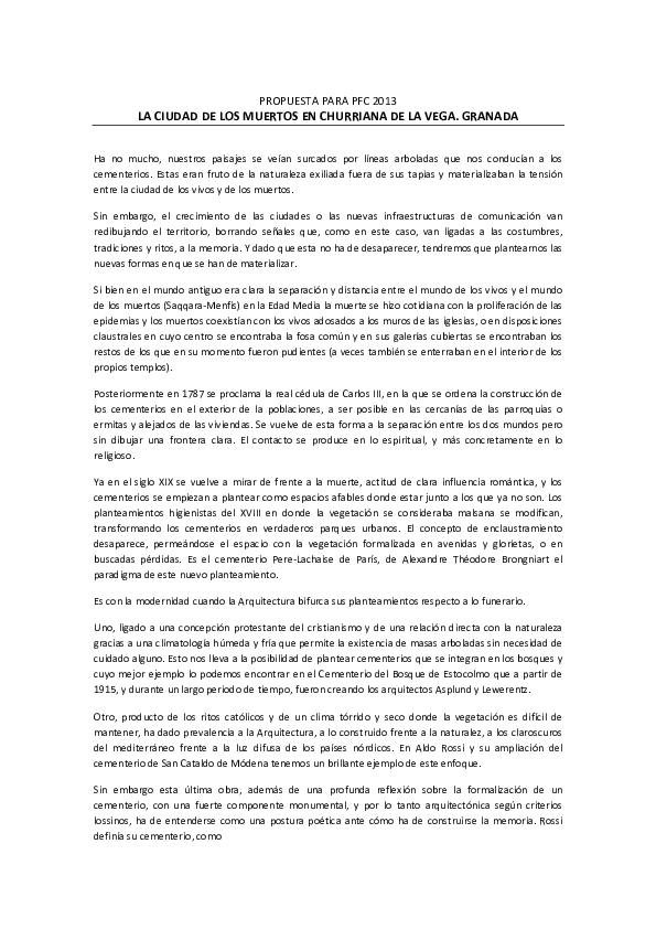 (PDF) La Ciudad de los muertos en Churriana de la Vega | Bea BL ...