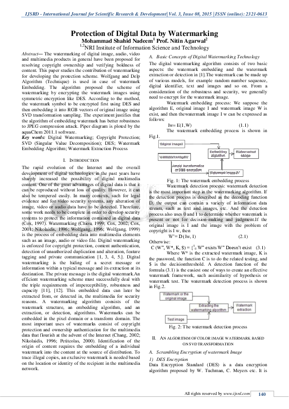 Pdf Protection Of Digital Data By Watermarking 8250