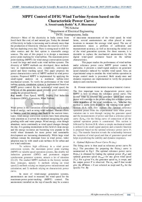 (PDF) MPPT Control of DFIG Wind Turbine System Based on the ...