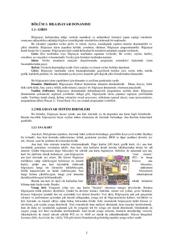(PDF) BOLUM1 donanim