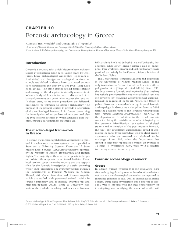 (PDF) Forensic archaeology in Greece